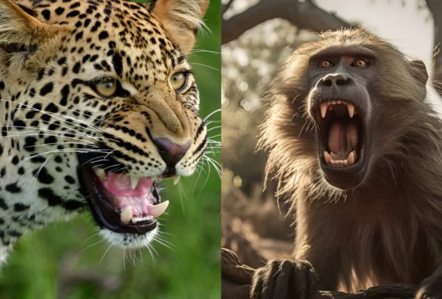 Wildlife Clash: Baboon Troop’s Bold Standoff with Leopard in South ...